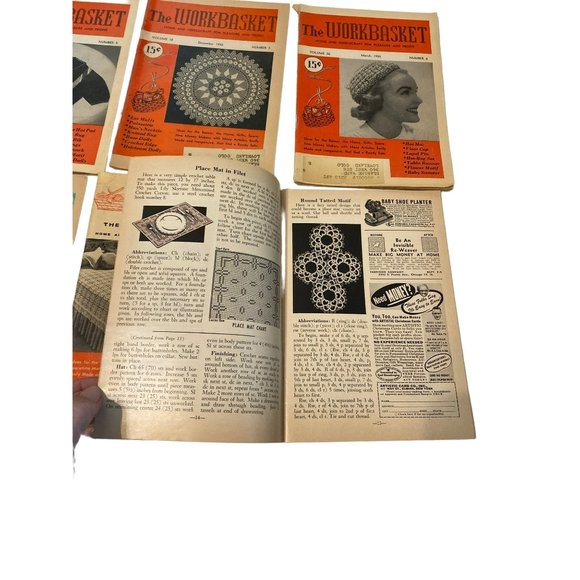 Workbasket | Office | Vintage Lot Of 6 Workbasket Crochet Pattern ...
